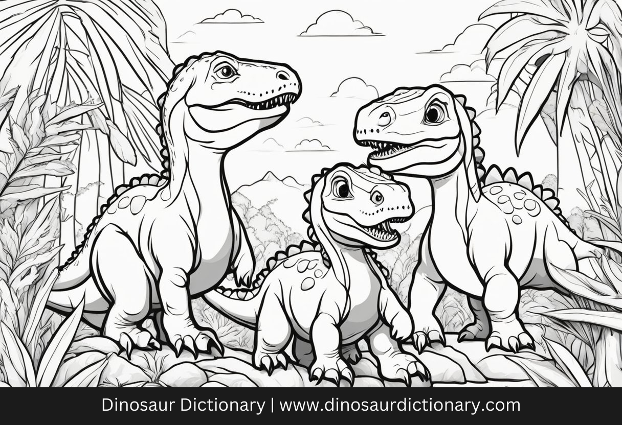 Dinosaur Family Coloring Pages - Dinosaur Dictionary