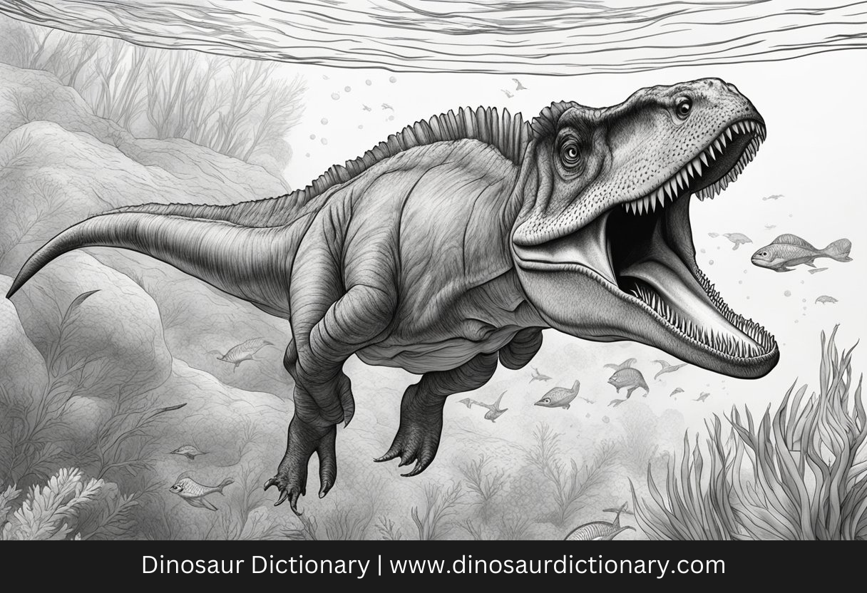Swimming Dinosaur Coloring Pages - Dinosaur Dictionary