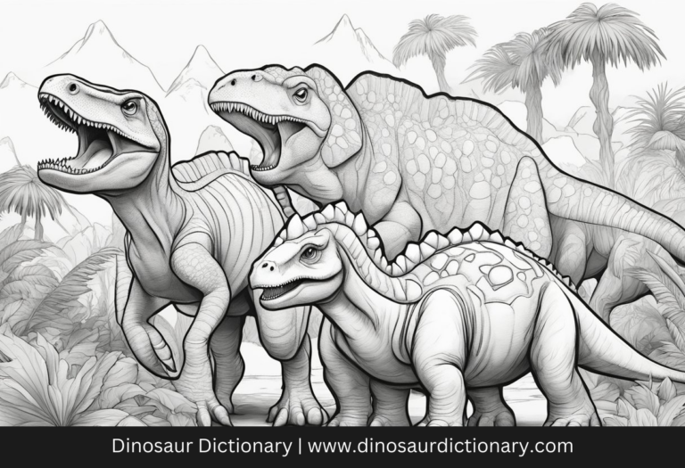 Dinosaur Family Coloring Pages - Dinosaur Dictionary
