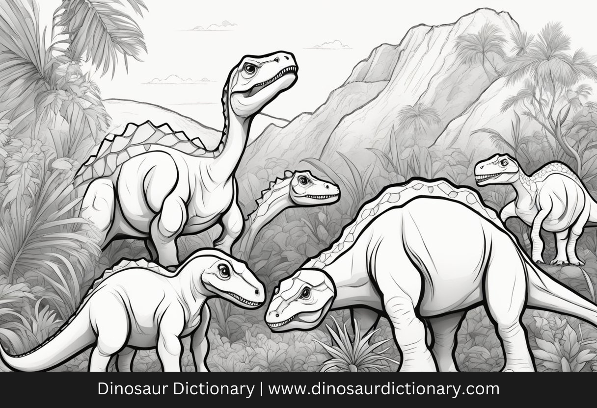 Dinosaur Family Coloring Pages - Dinosaur Dictionary